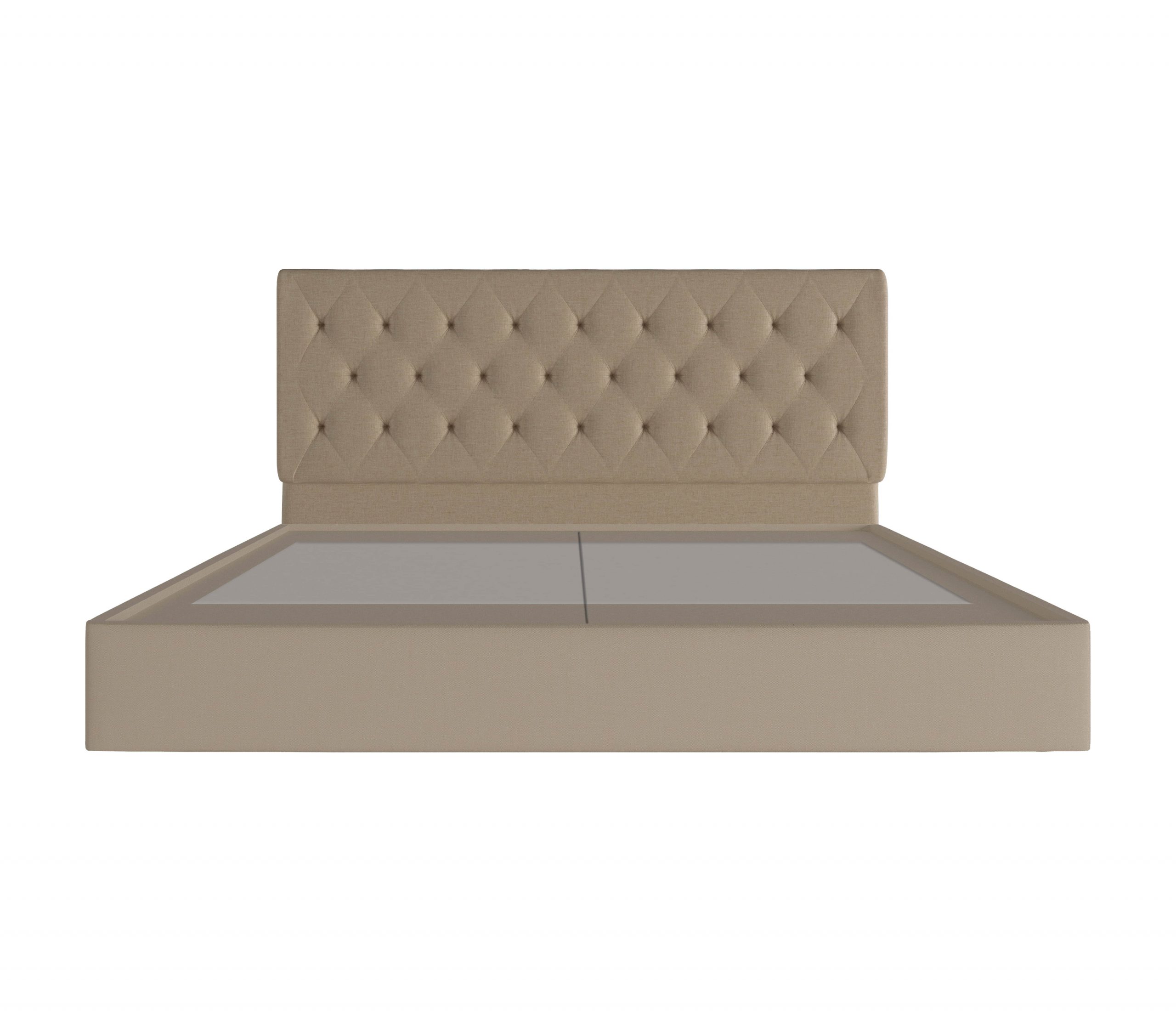 Queen Platform Bed, Tuck Tufting, Canvas - Shayna Rose Interiors