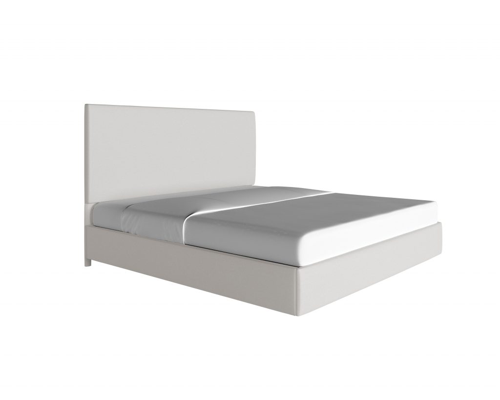 Full Platform Bed, Inset Welting, Canvas - Shayna Rose Interiors