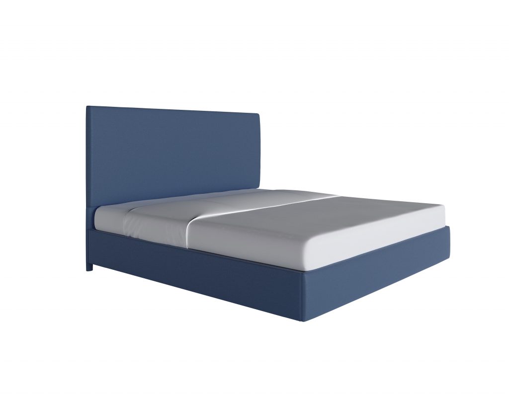 Full Platform Bed, Inset Welting, Canvas - Shayna Rose Interiors